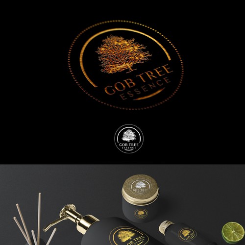 Logo for a stylish, natural beauty product called Gob Tree Essence ...