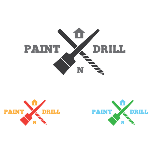 Create a Painting & Carpentry building company logo for 'Paint N Drill ...
