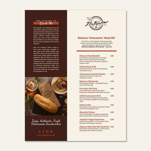 Designs | nukrave menu design | Menu contest