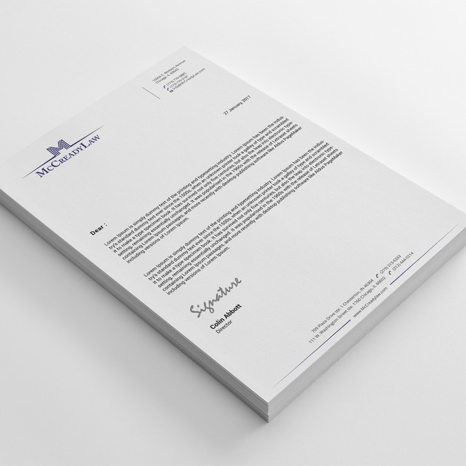 Letterhead for law firm - three office locations | Stationery contest