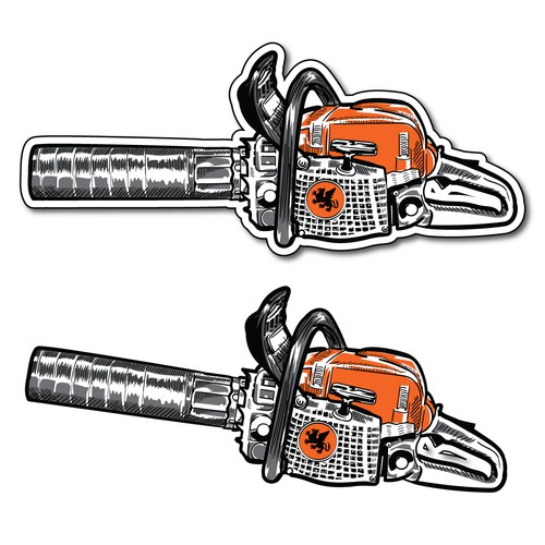 Designs | Chainsaw and Firearm Suppressor Sticker Design | Sticker contest