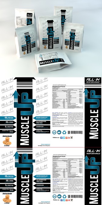 Create a label for a post-workout powder supplement | Product label contest