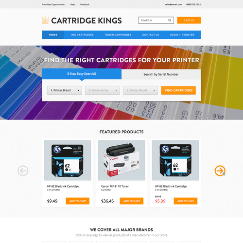 Ink Cartridge eCommerce Store design | Web page design contest