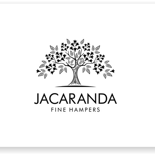 Create a capturing Jacaranda tree fine sketch illustration for a food ...