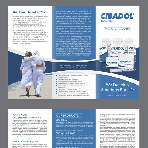 Create a brochure for Cibadol - High CBD Hemp Oil Products | Brochure ...