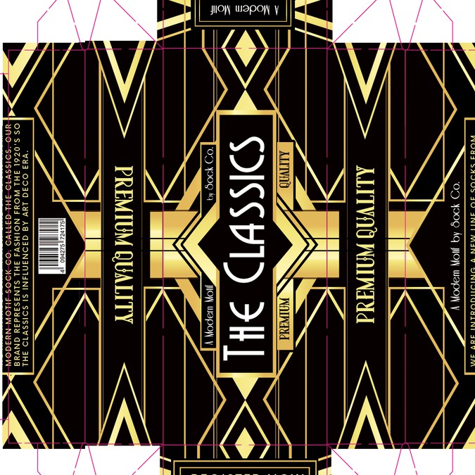 Art Deco Sock Box | Product packaging contest