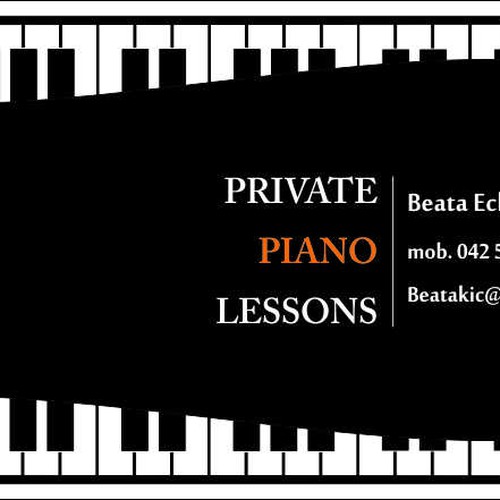 Business Card for private piano lessons | Stationery contest
