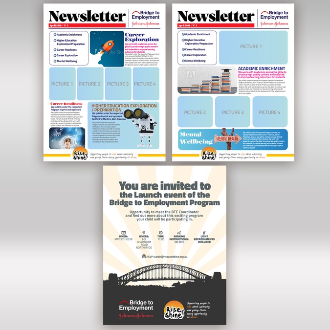 Design a newsletter and launch event flyer using brand guidelines ...