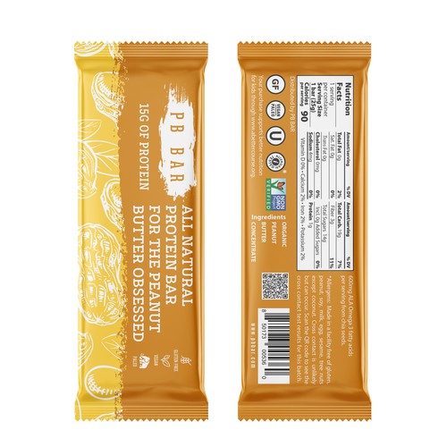 Design the packaging for an all-natural, peanut butter protein bar ...