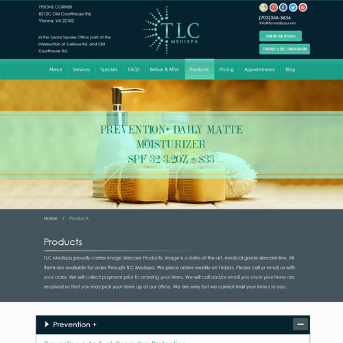 Design a sophisticated website that makes people feel like TLC Medispa ...