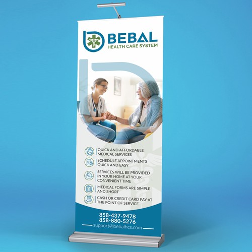 Health Care System needs a retractable trade show banner | Signage contest