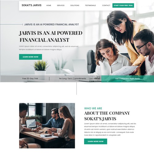 Designs | World's First AI Investment Banker | Web page design contest