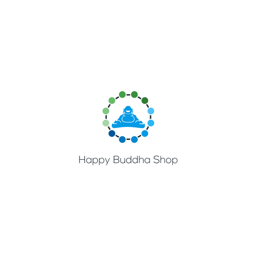 Create a simple yet playful logo of the happy buddha for happybuddha ...
