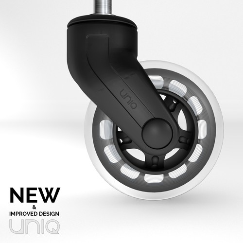 Professional 3D infographic photos on Office Chair Wheel | 3D contest