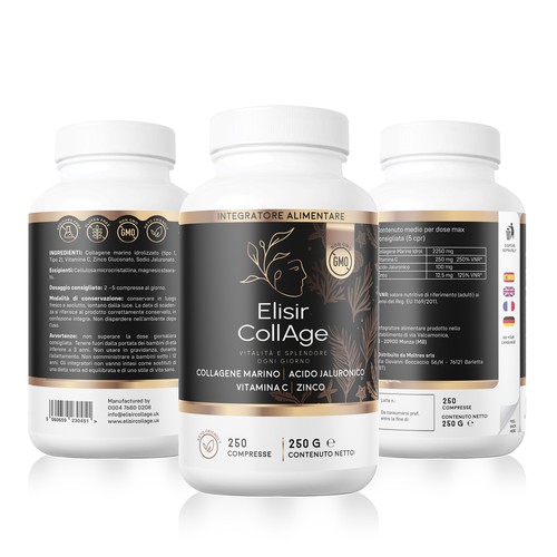 Designs | Elisir CollAge - Peel Back - Multi Lingual - Label Creation ...