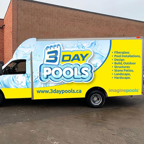 Fun modern pool company cube van wrap design | Car, truck or van wrap ...