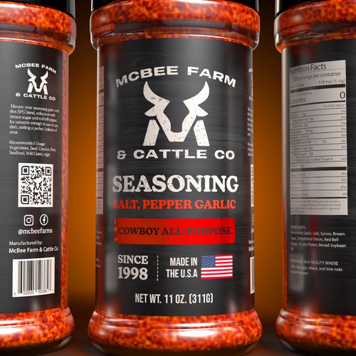 Designs | McBee Farm & Cattle Co Seasoning Blend | Product packaging ...