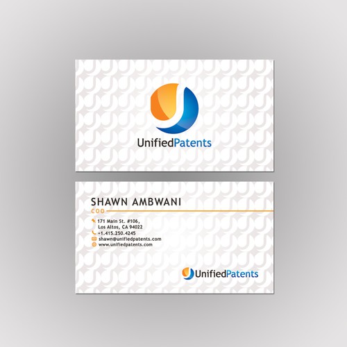 Designs | business card for Unified Patents | Business card contest