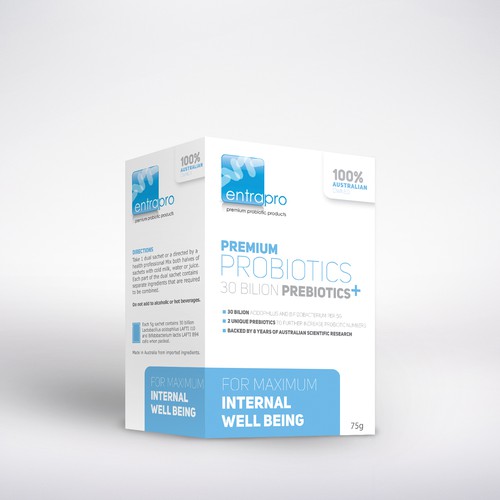 Premium probiotic product box design | Product packaging contest
