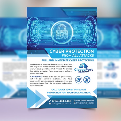 Design a Brochure and Postcard for a brand new Cyber Security Service ...