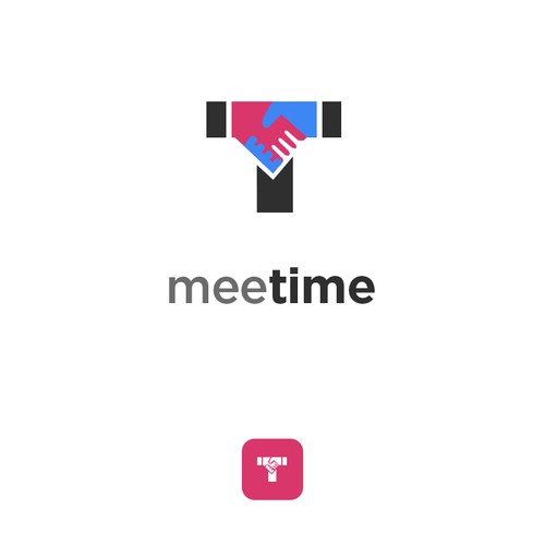 Create a modern, friendly, premium looking logo for MeeTime iOS app ...