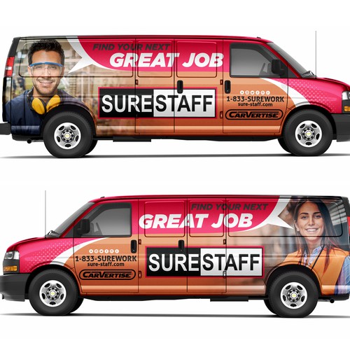 Designs | Surestaff Recruiting & Transportation Van Wrap - Eye-popping ...