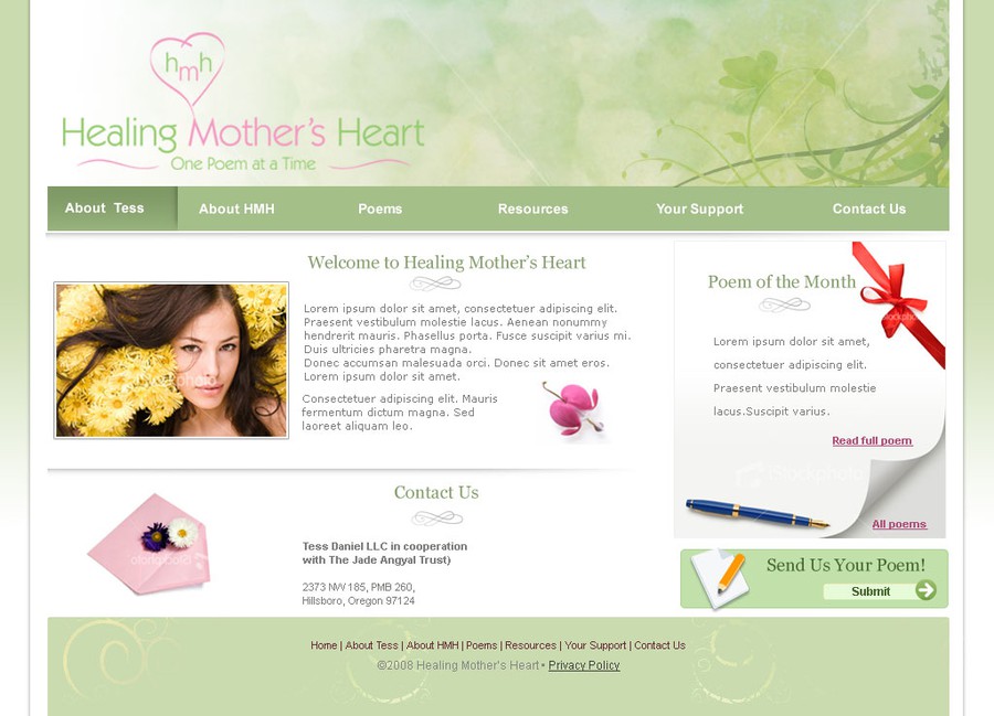 Poetry website requires new layout. | Web page design contest
