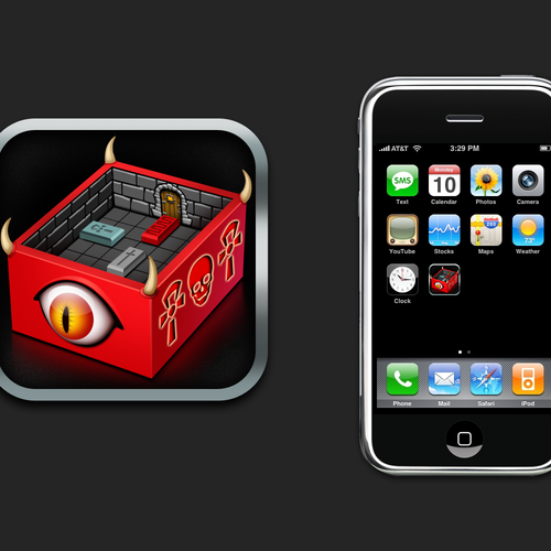 iPhone Game Icon: Dark, Creative, Fun, a Box | Button or icon contest