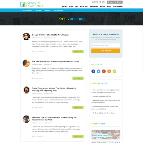 Need Company Blog and Resource Pages for Unique Startup | Web page ...