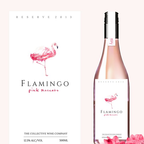 Label for Artiste ‘Flamingo’ Moscato | Product label contest