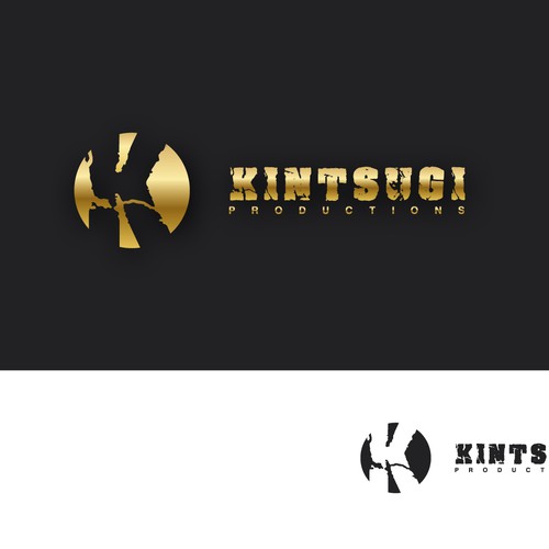 Create a mindful logo for Kintsugi Productions embracing it's ...