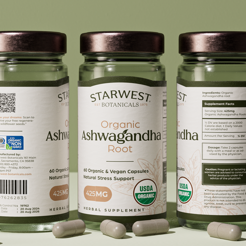 Designs | Organic Herb Capsule Label Design | Product packaging contest