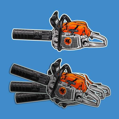 Designs | Chainsaw and Firearm Suppressor Sticker Design | Sticker contest