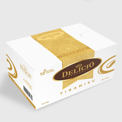 Créer un packaging de la marque de dessert tiramisu DELICIO / Create a ...