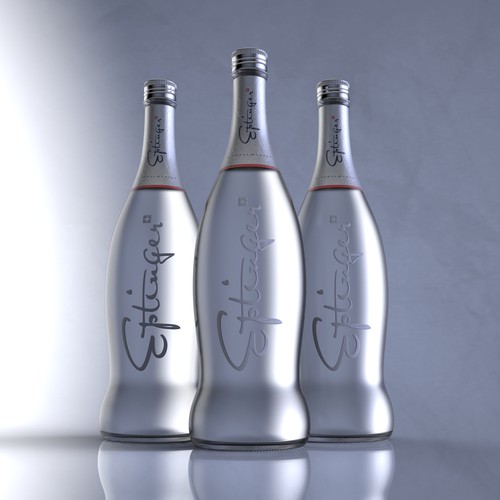 Design-Glasflasche für Mineralwasser | 3D contest