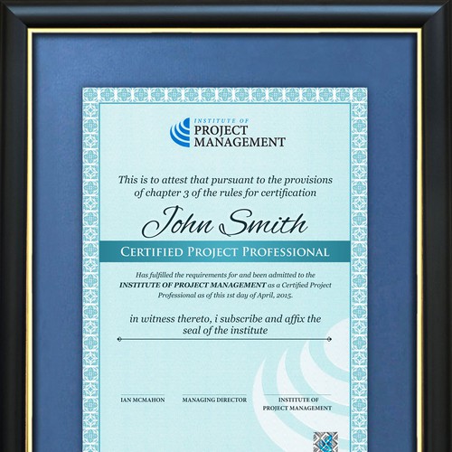 Professional certificate design on pre-formatted background | Postcard ...