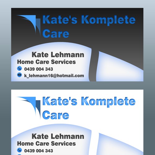 Designs | Kate's Komplete Care needs a new logo and business card ...