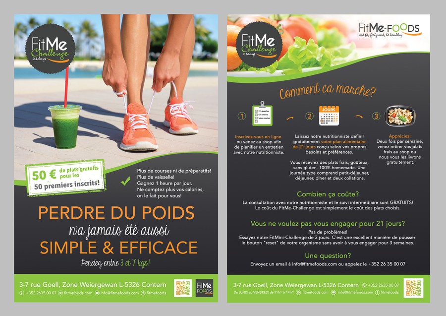 FitMe-Challenge, our 21 day challenge for losing weight! A5 flyer ...
