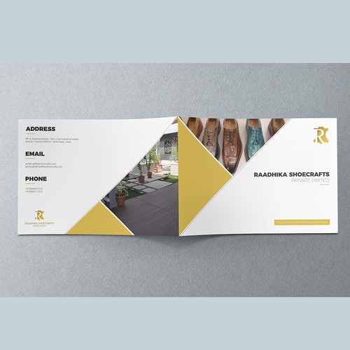 Design a fresh and sophisticated brochure for a luxury shoe ...
