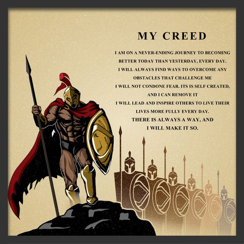 Designs | My Creed - Spartan Warrior | Illustration or graphics contest