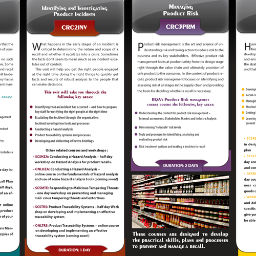 Designs | New Brochure Design for RQA Product Risk Institute | Print or ...