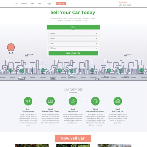 Designs | Sell your car today | Web page design contest