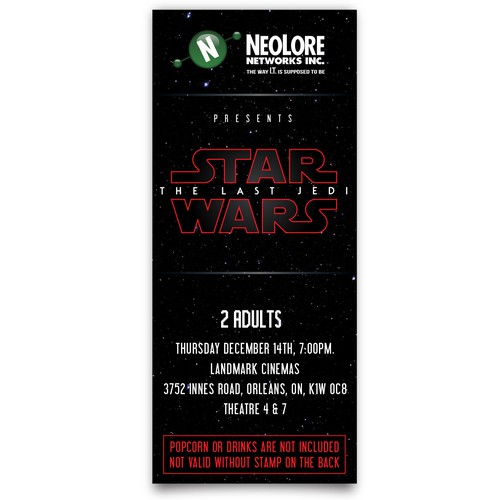 Star Wars 8: The Last Jedi Movie Tickets | Postcard, flyer or print contest