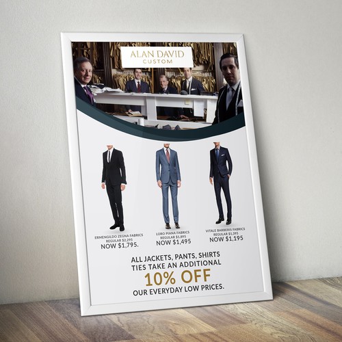 Create a beautiful and upscale direct mail piece for a custom suit ...