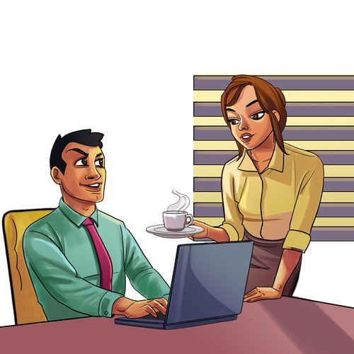 4 colorful funny Office Buddy Illustrations + follow-up project for the ...