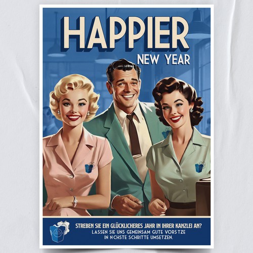 Designs | 50s style ad: "happier new year?" | Postcard, flyer or print ...
