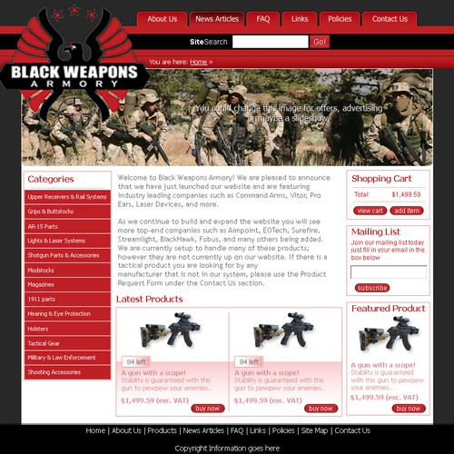 Tactical Firearms Accessories & Tactical Gear Ecommerce Layout ...