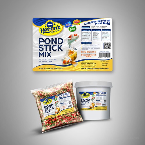 Designs | Design a product label for premium pond stick mix, fish food ...
