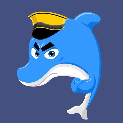 Grumpy Dolphin Cab Driver Cartoon Character | Other Graphic Design contest