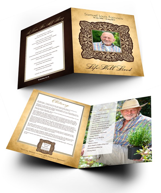 Modern Memorial & Funeral Program Templates | Postcard, flyer or print ...